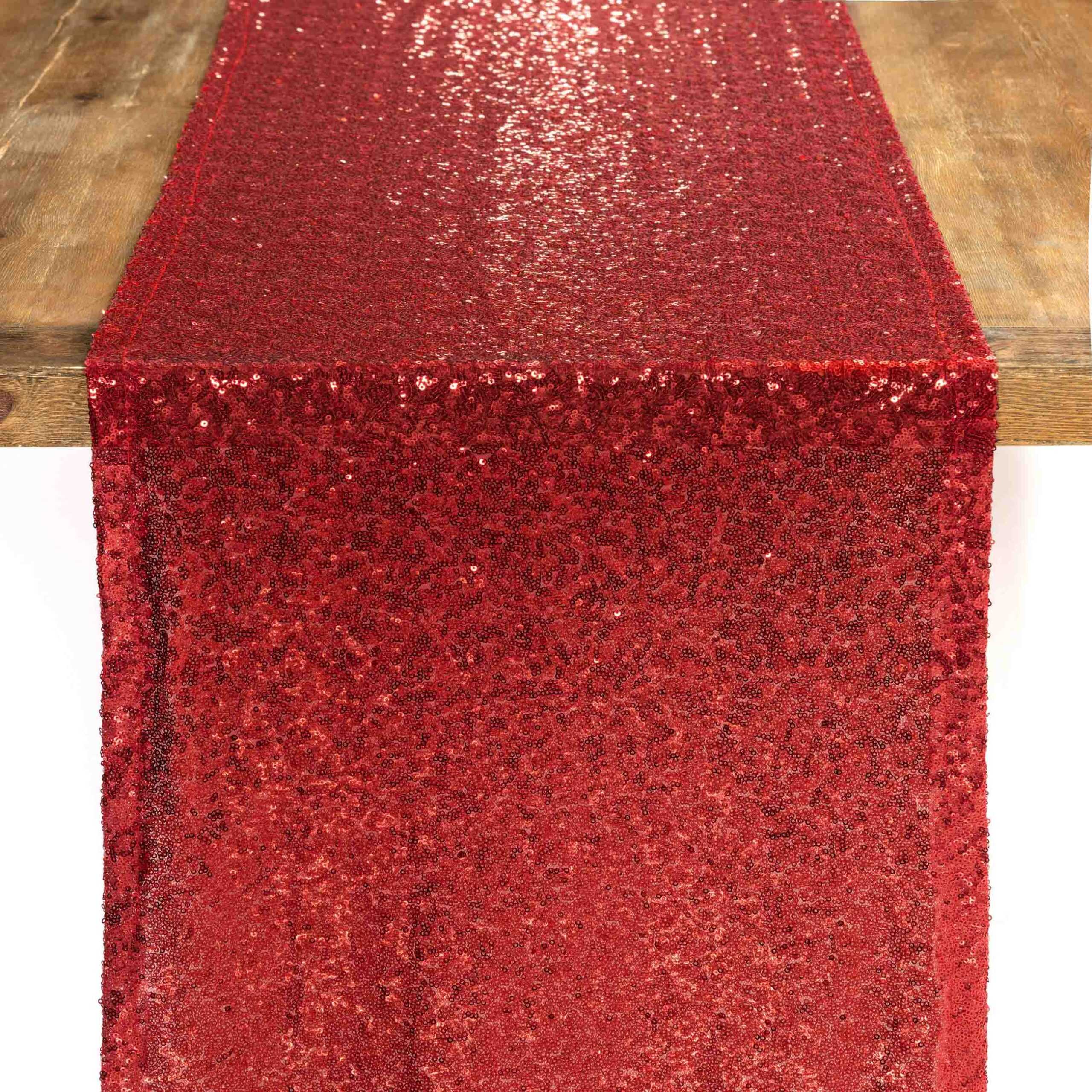 Red Micro Gloss Sequins Runner - Over The Top