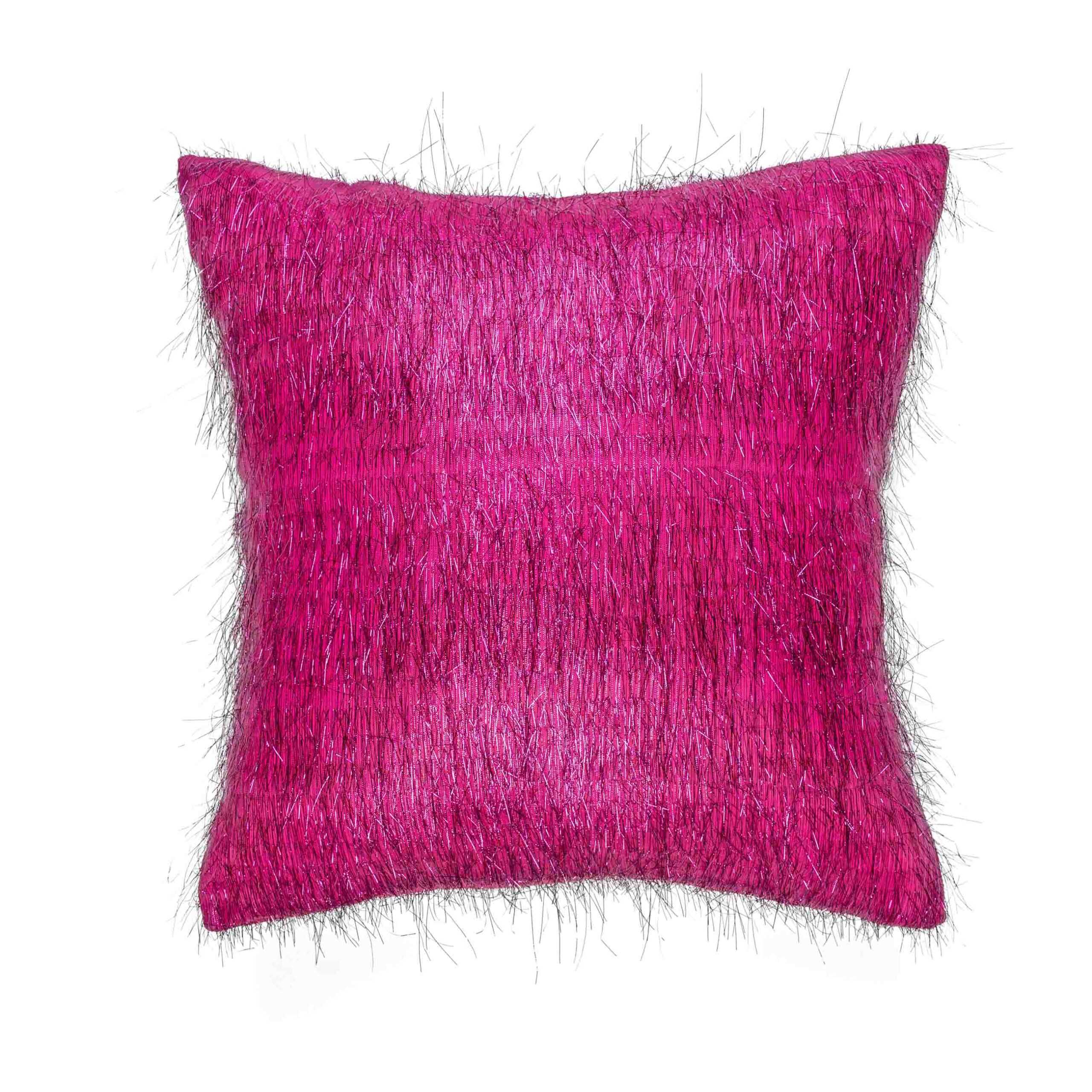 Raspberry Shag Pillow - Over The Top
